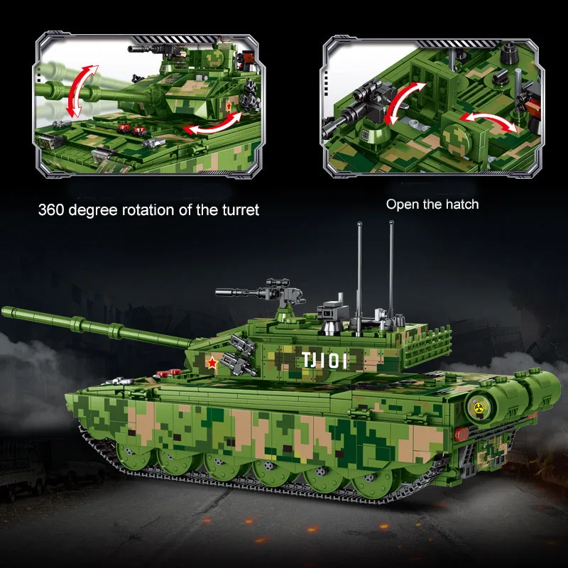 Milit-r-Typ-99-Kampfpanzer-Block-DIY-Fernbedienung-Armee-Fahrzeug-Geb ...