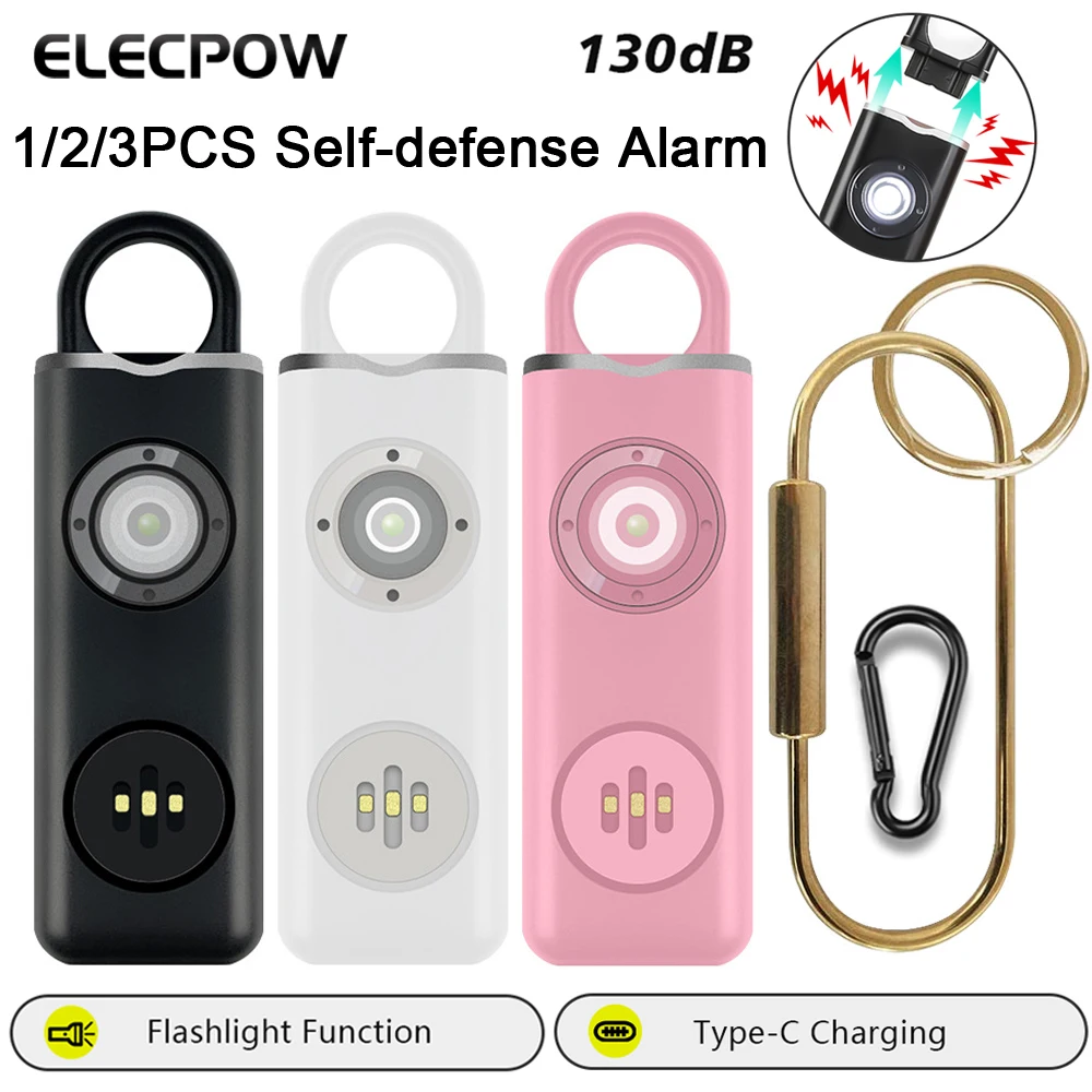 Eelcpow-Personal-Defense-Alarm-130dB-LED-Light-Charging-Self-Defense ...