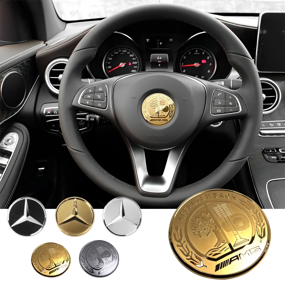 Aluminum Car Steering Wheel Center Badge Sticker Star Logo Emblem For ...