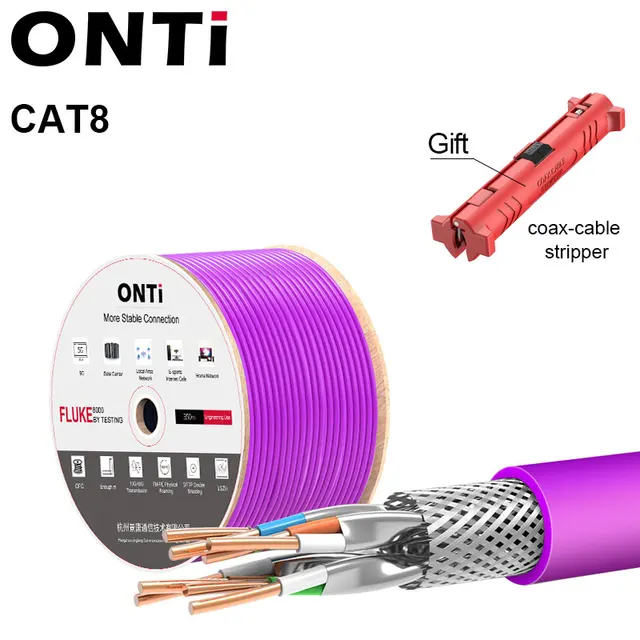 ONTi RJ45 CAT8 SHIELDED CABLE 40Gbps 2000MHz S/FTP 22AWG 4PR OXYGEN ...