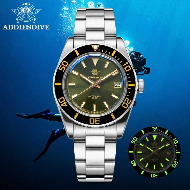 ADDIESDIVE High Quality 39mm Automatic Watch Fashion NH35 Stainless ...