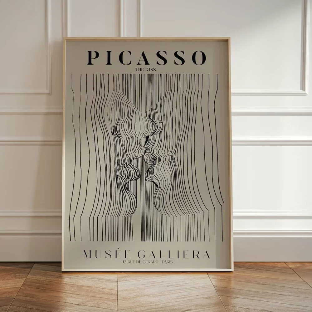 Minimalist-Picasso-Exhibition-Neutral-Beige-Abstract-Vintage-Gift-Wall ...