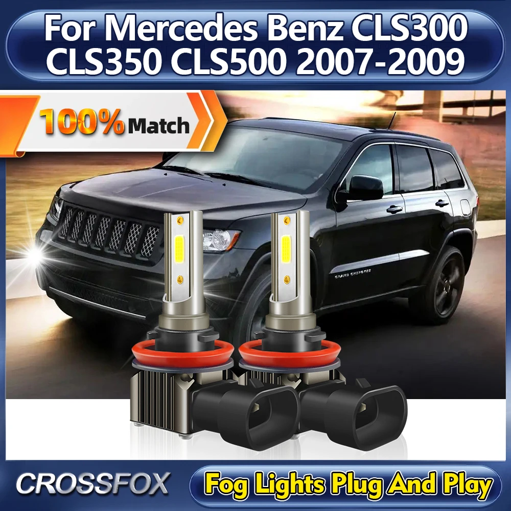 2Pcs H11 LED Fog Lights Bulbs 120W High Power Auto Lamps 12V 6000K For ...