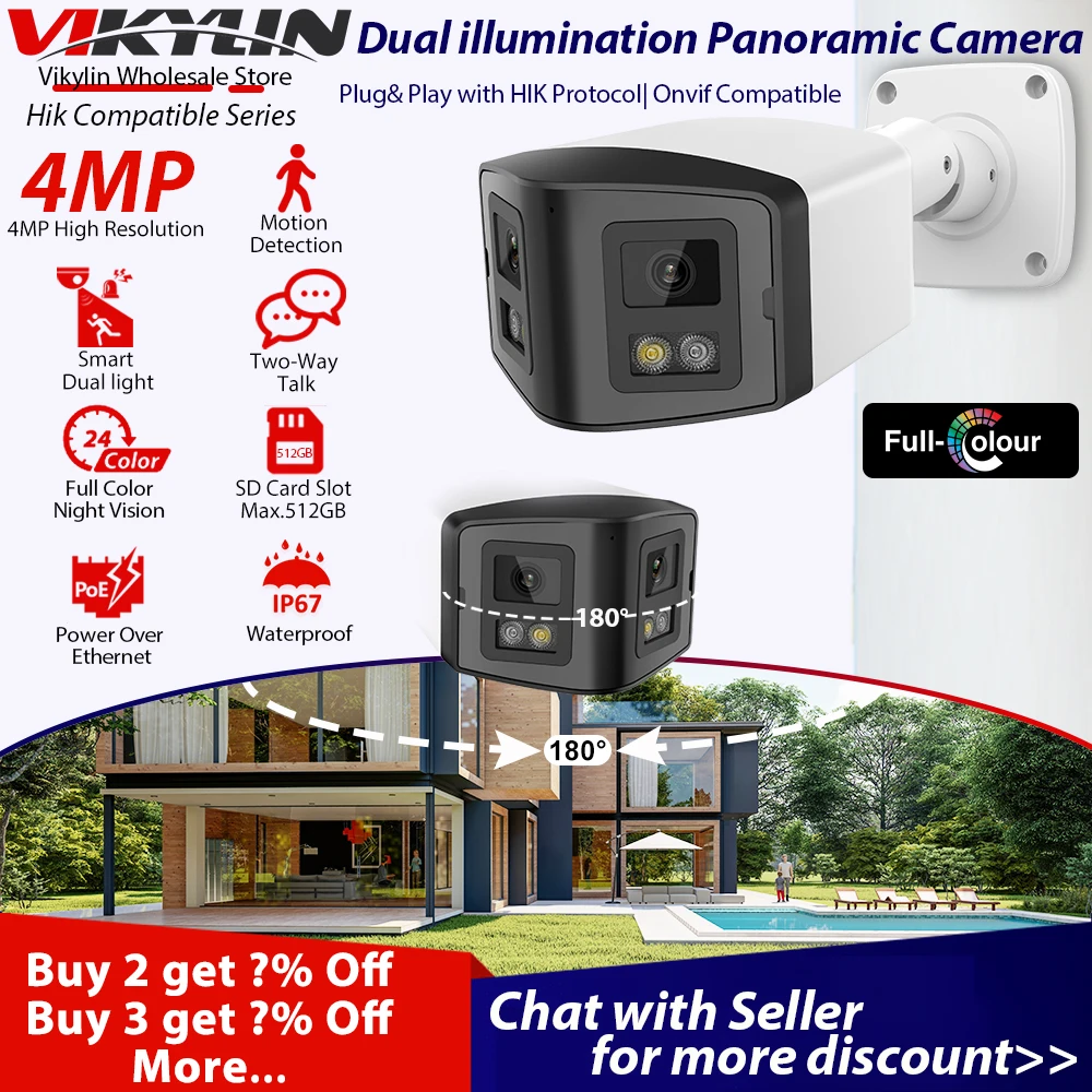 Vikylin-Panoramic-Security-Camera-Full-Color-4MP-Dual-Lens-4MM-IP ...