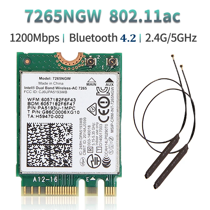 AC1200-WiFi-Card-7265NGW-1200Mbps-Bluetooth-4-2-M-2-802-11AC-Dual-Band ...