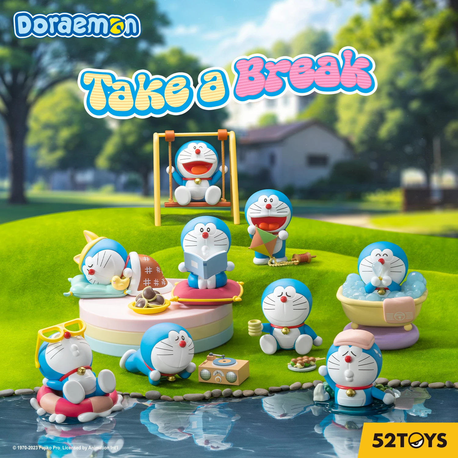 52TOYS Blind Box Doraemon Take a Break, Action Figure Collectible Toy Desktop Decoration Gift ...