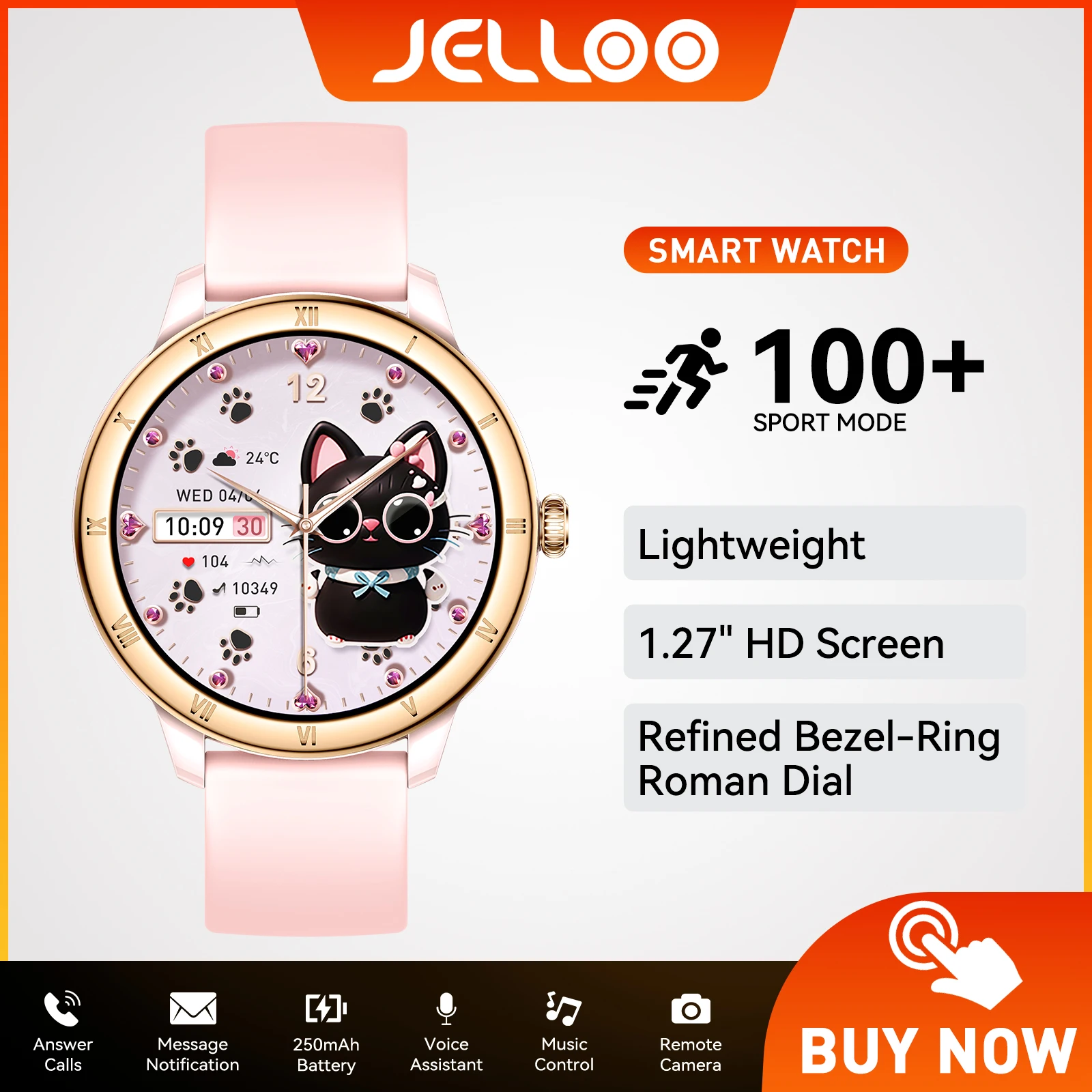 JELLOO 2025 New Smart Watch Women's 1.27" lightweight and easy to wear ...