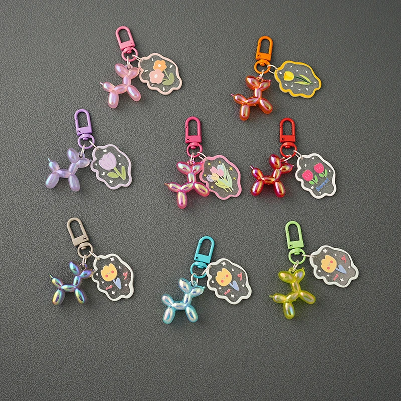 1Pcs-Cute-Colorful-Balloon-Dog-Keychain-for-Women-DIY-Jelly-Car-Key ...