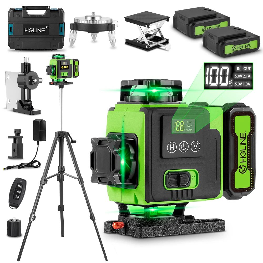 HGLINE 4D 16 lignes niveau Laser avec trépied et télécommande APP ...