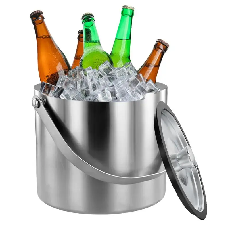 3L-Stainless-Steel-Ice-Bucket-with-Lid-Double-Wall-Insulated-Drink-Tub ...