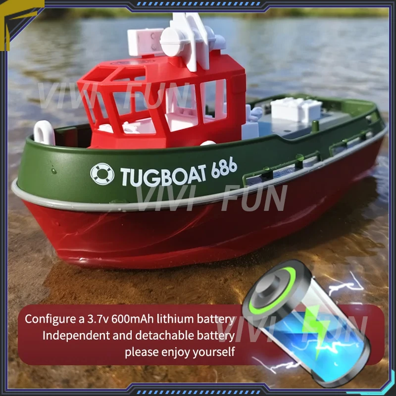 1-72-Remote-Control-Tugboat-Simulation-Red-Fire-Boat-2-4g-Toy-Model ...