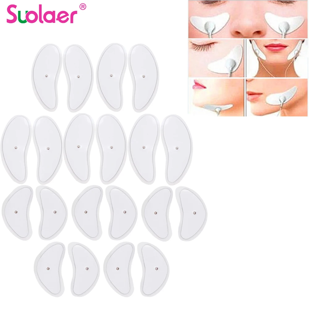 20PCS EMS Muscle Stimulator Electrode Pads For Facial Lifting Jawline ...