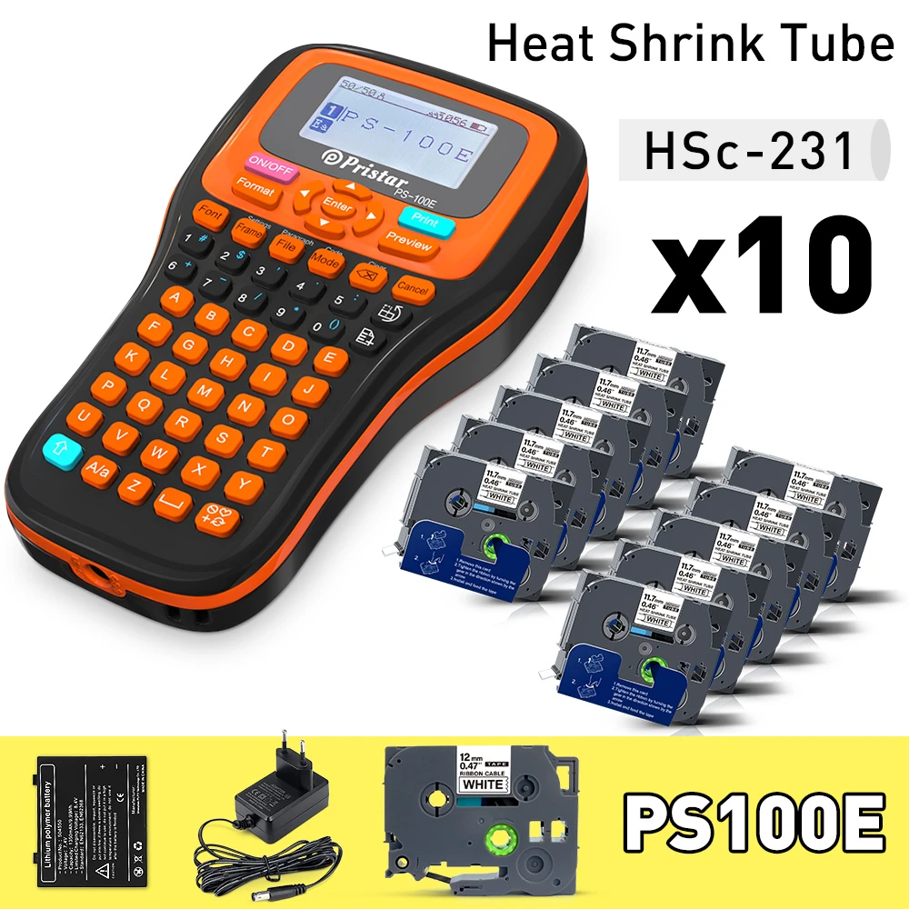 Ps100e Auto Cutting Label Printer With 10pk Heat Shrink Tube Tape 11 ...