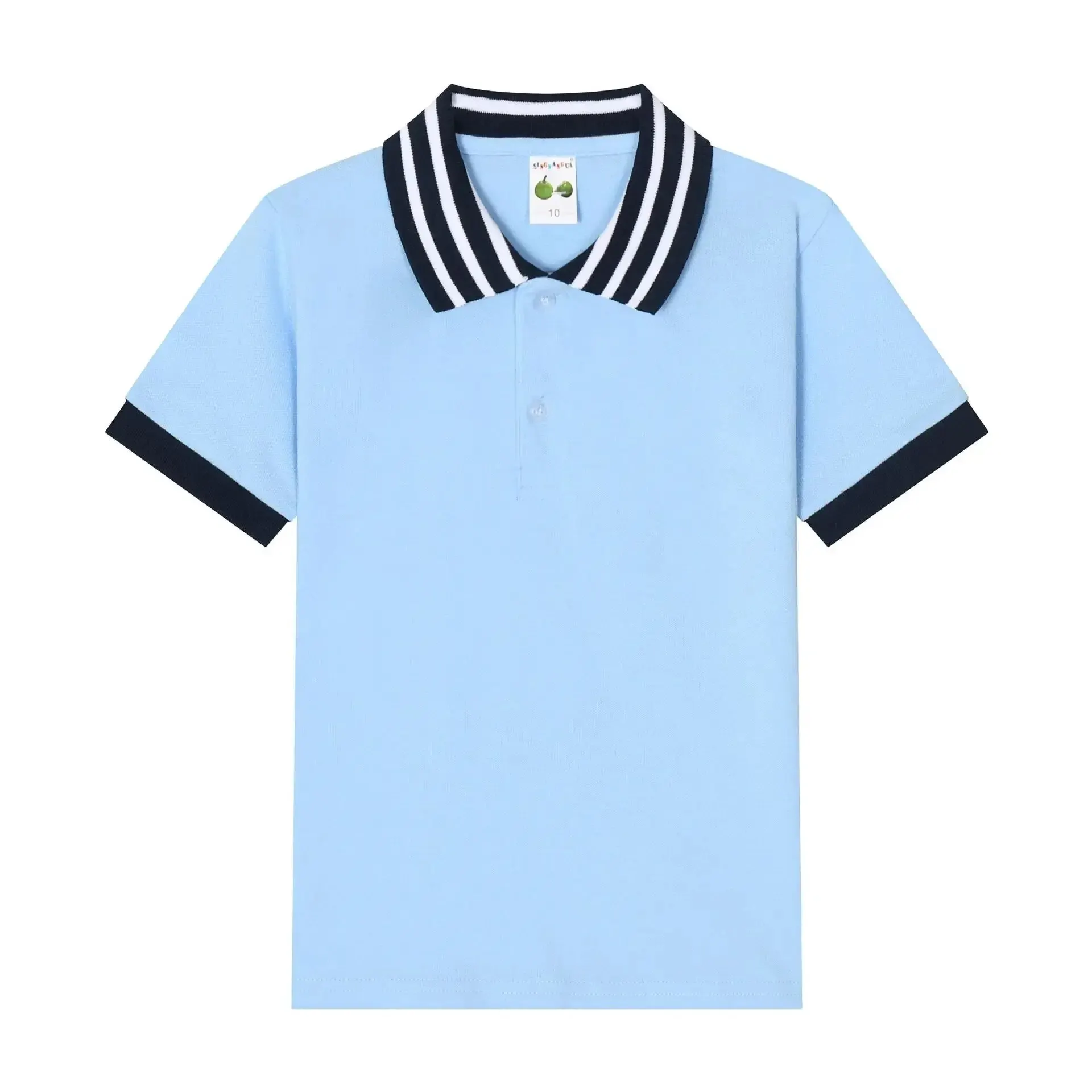 White-Lapel-Polo-Shirt-Short-Sleeves-For-Boys-Girls-Children-s-Full ...