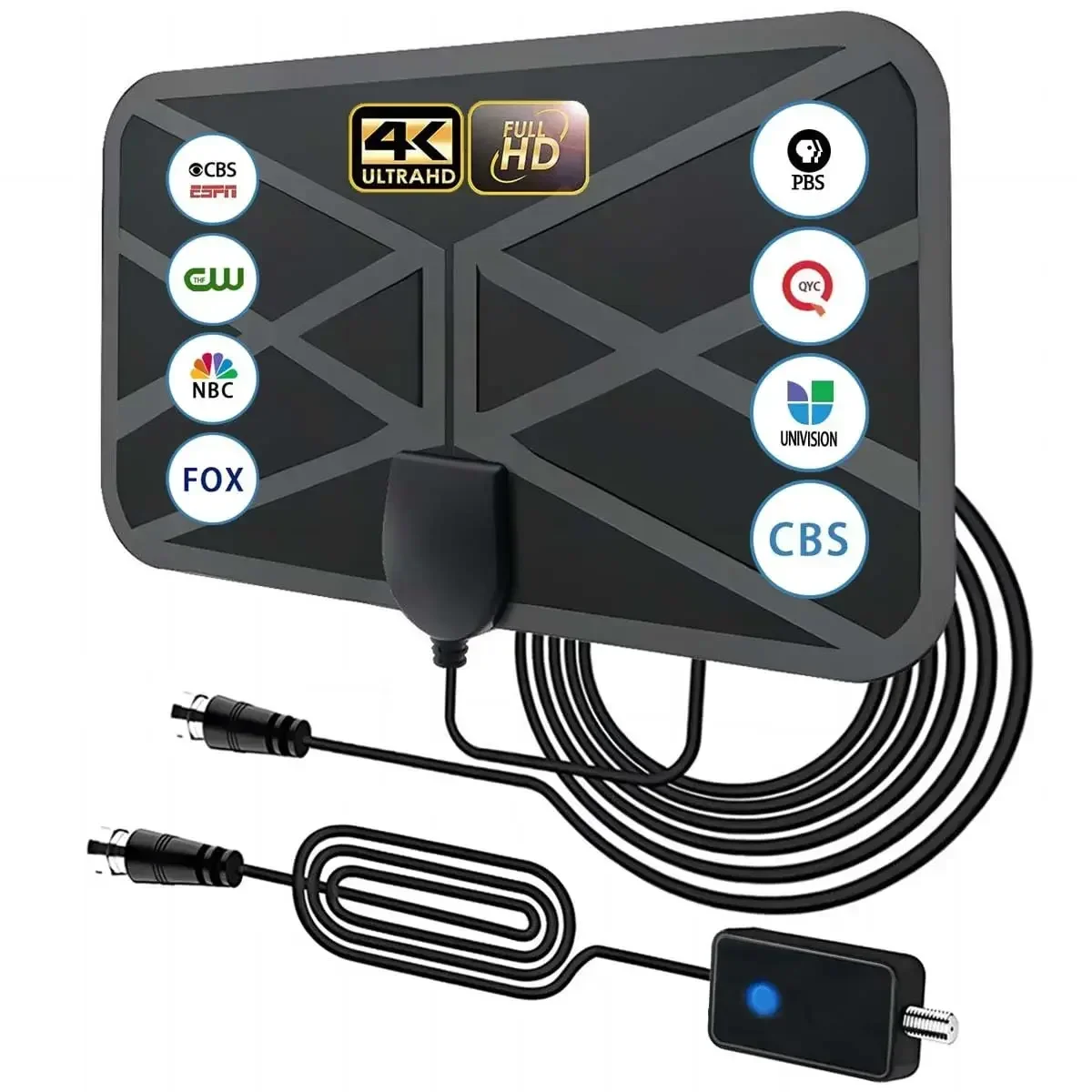 4K TV Antenna Indoor for All Digital TV 30DB High Gain Booster DVB-T/T2 ...