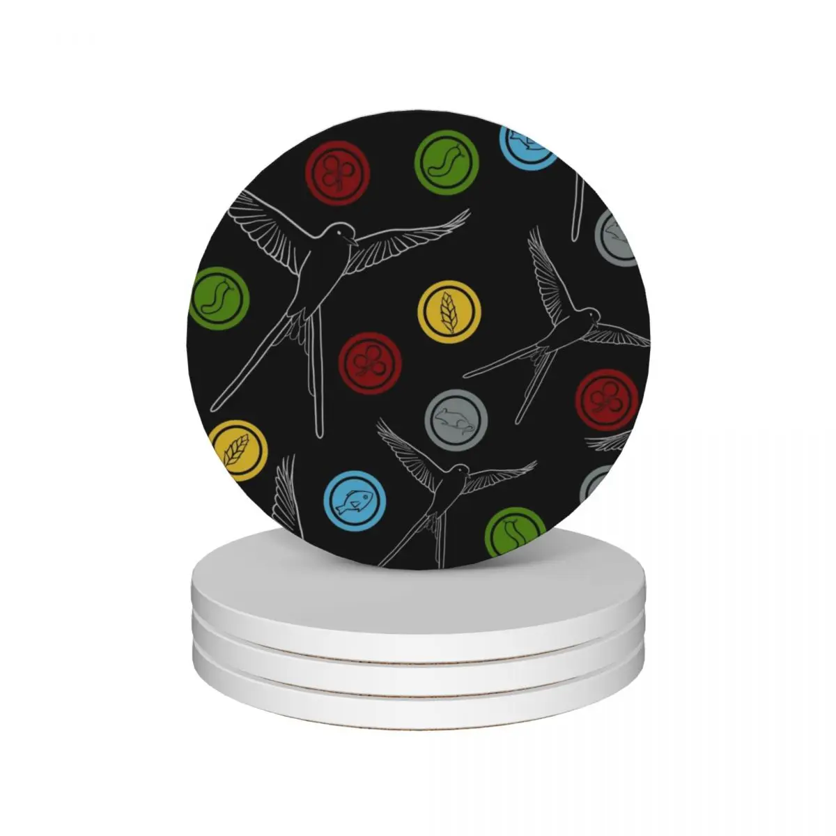 Wingspan-Pattern-Bird-And-Food-Tokens-Ceramic-Coasters-Set-of-4-pot ...