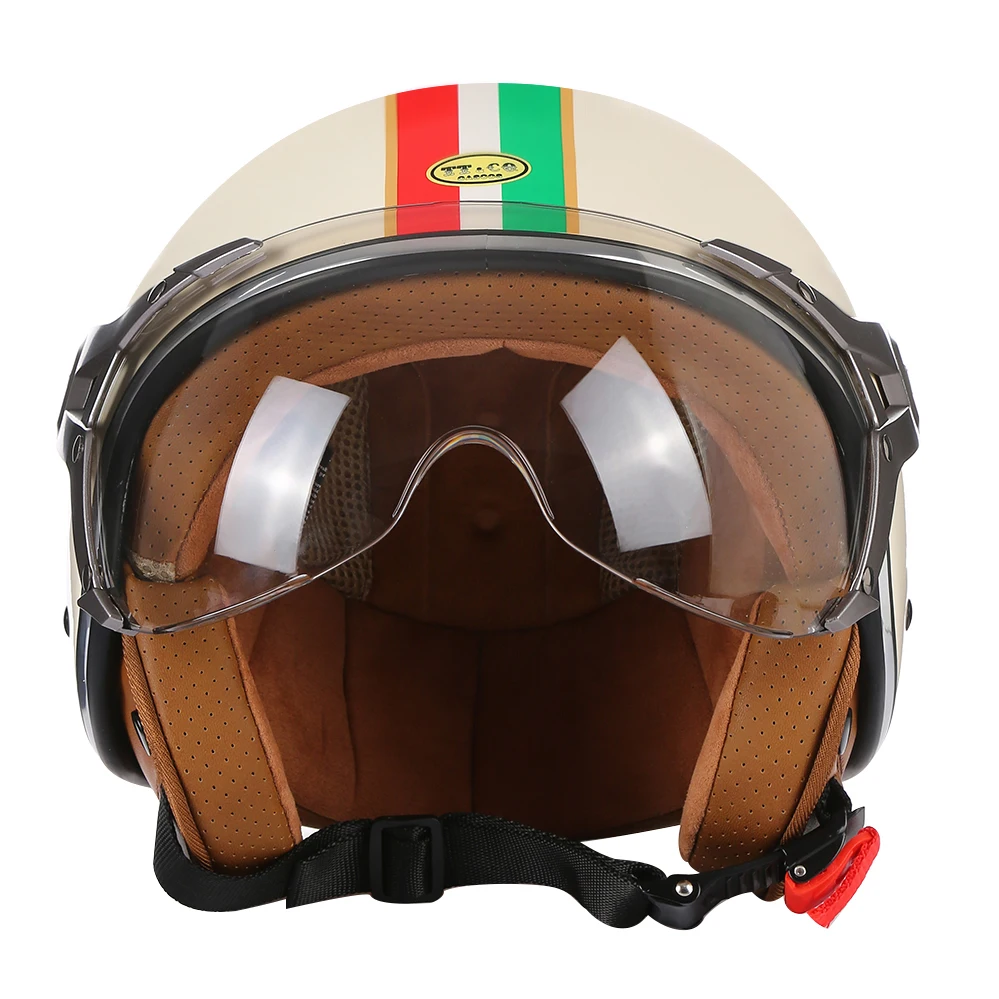 Casco-Moto-Vintage-Open-Face-Capacetes-Moto-Vespa-Cafe-Racer-3-4-Jet ...