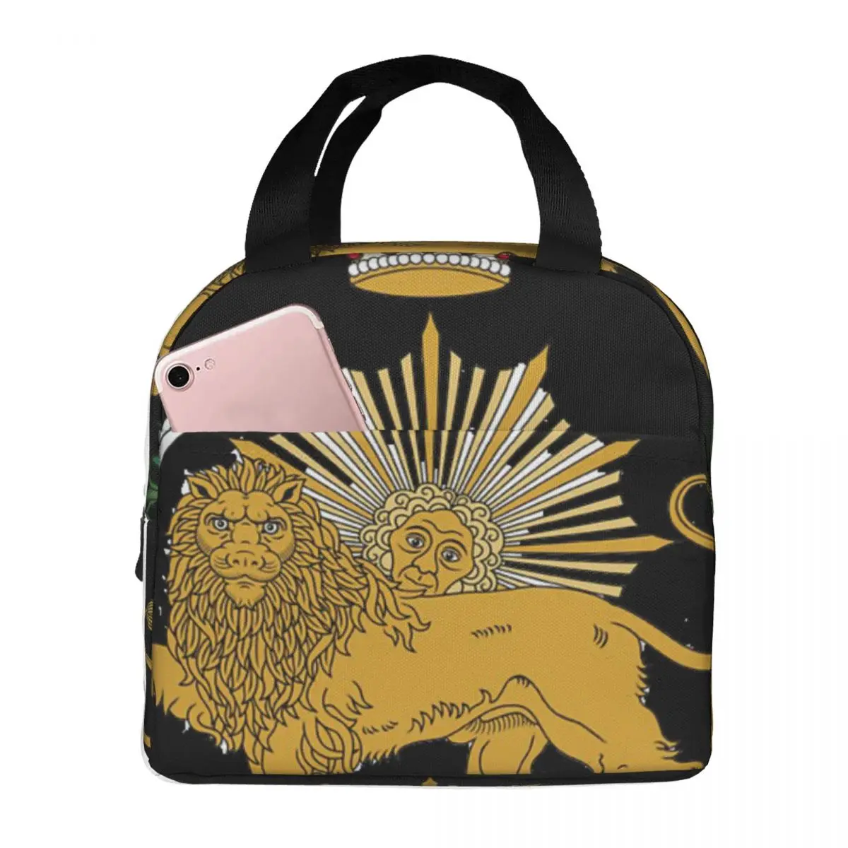 Shir-O-Khorshid-Lion-Iran-Lion-Lunch-Bag-Unisex-Portable-Cooler-Thermal ...