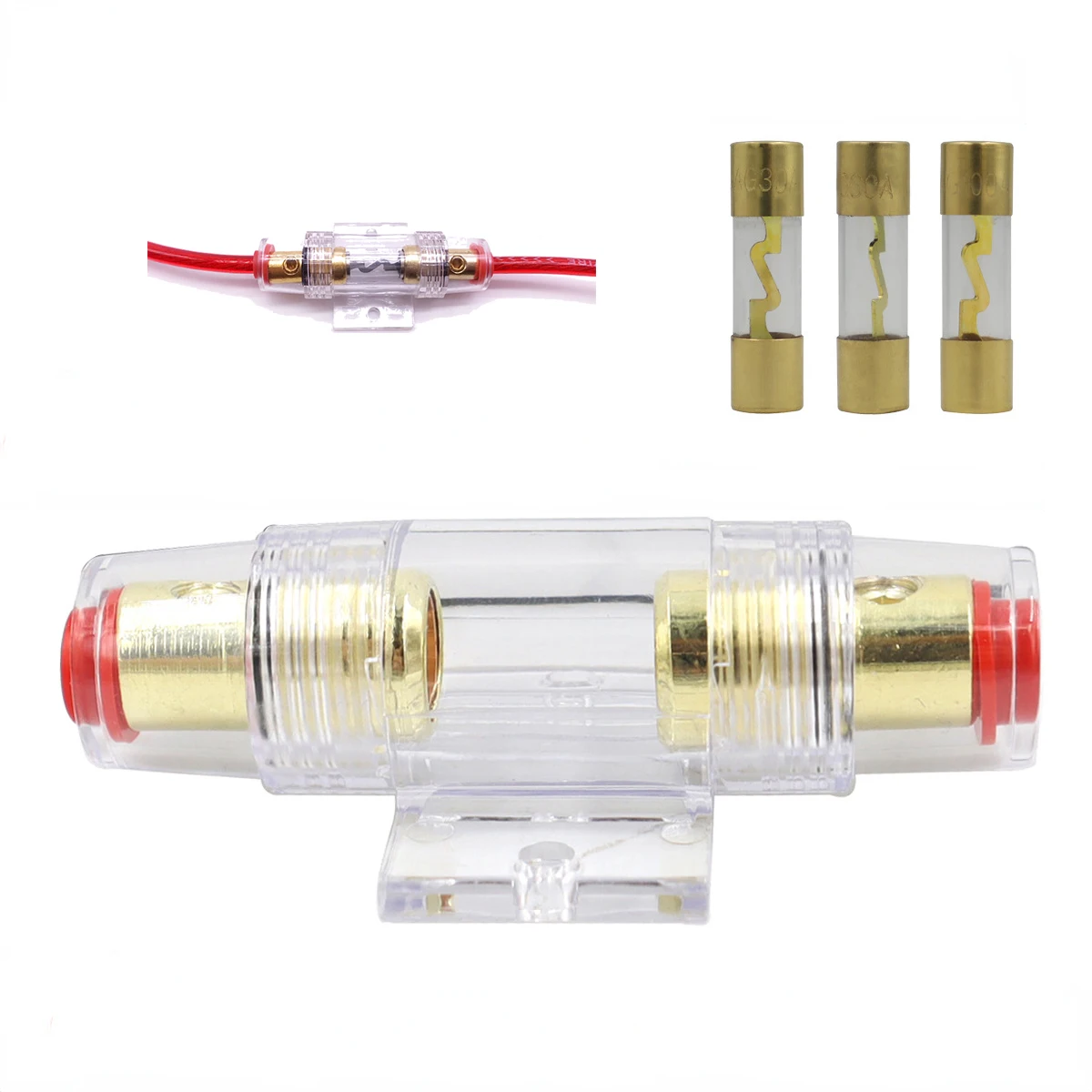 5Pcs Car Audio Refit Fuse Holder 4/8 And 10 Gauge Wire With 60 AMP ...