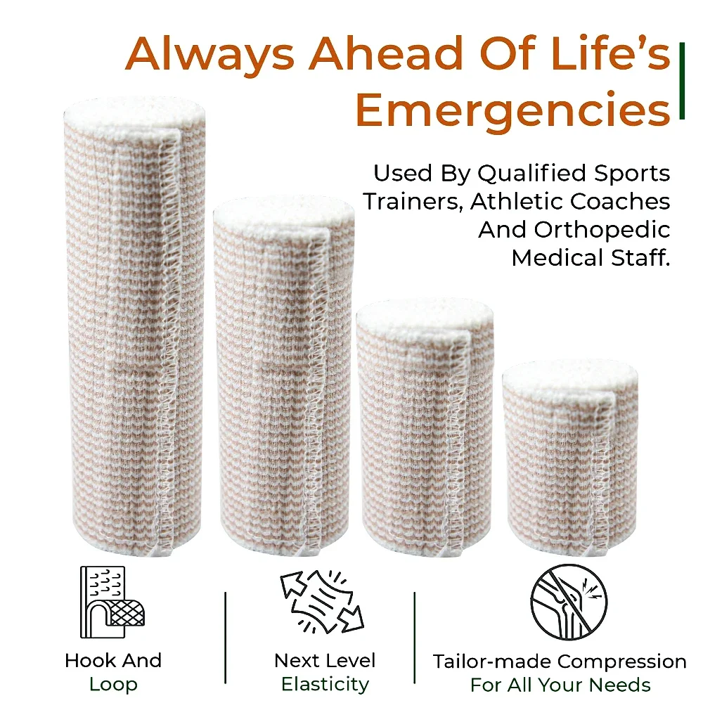 Elastic Bandages NexSkin Cotton Elastic Compression Bandages - Self ...