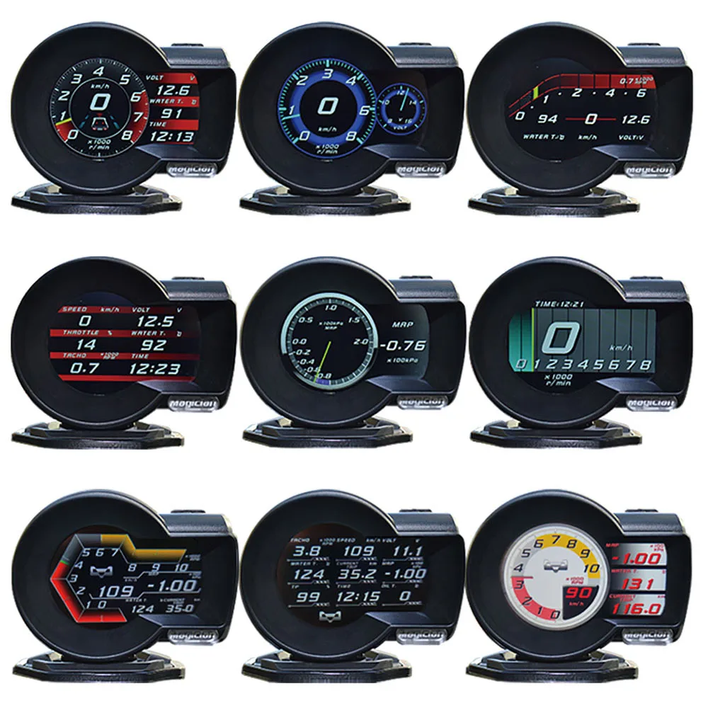 MultiFunction OBD2 Meter Digital Gauge Meter F835 Head Up Display Boost ...