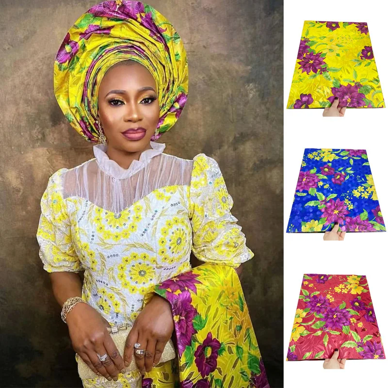 African-Sego-Headtie-Multi-Colors-Yellow-High-Quality-2PCS-Bag-025 ...