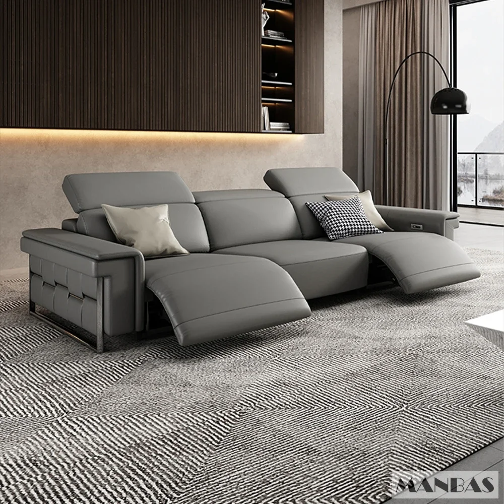 MANBAS Dual Motors Ghế sofa có thể ngả điện Ghế nhà hát chức năng cho ...