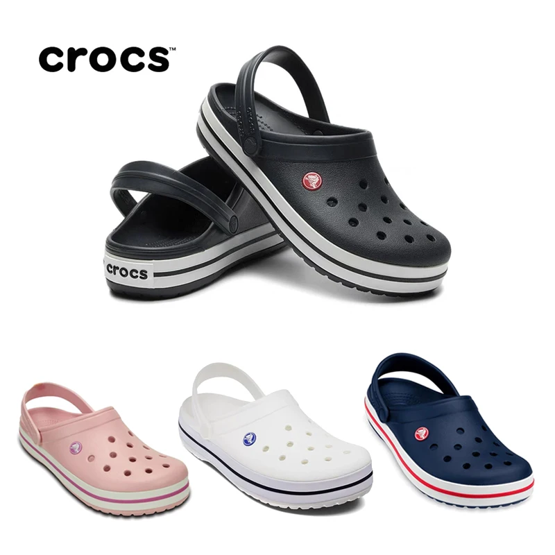 Crocs-Classic-Clog-com-design-de-listra-para-homens-e-mulheres-confort ...
