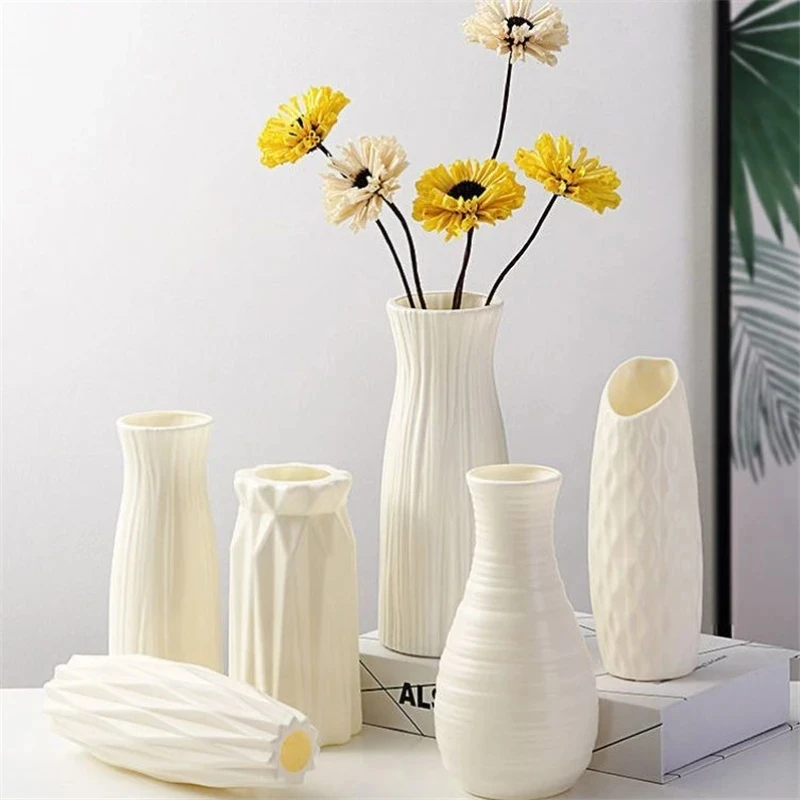 Modern Flower Vase Plastic Flower Bouquet Pot Basket Nordic Home Living ...