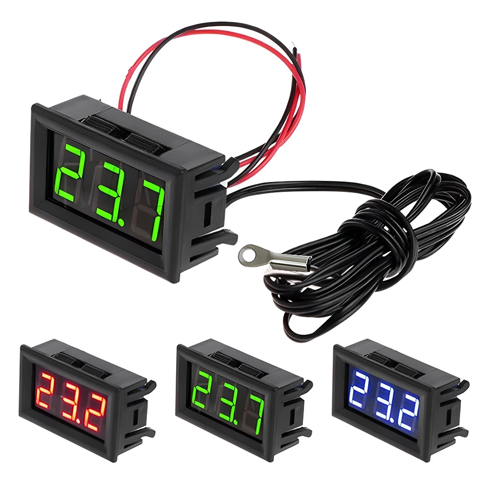Digital Thermometer LED Display Fahrenheit Centigrade DC 4-28V High ...
