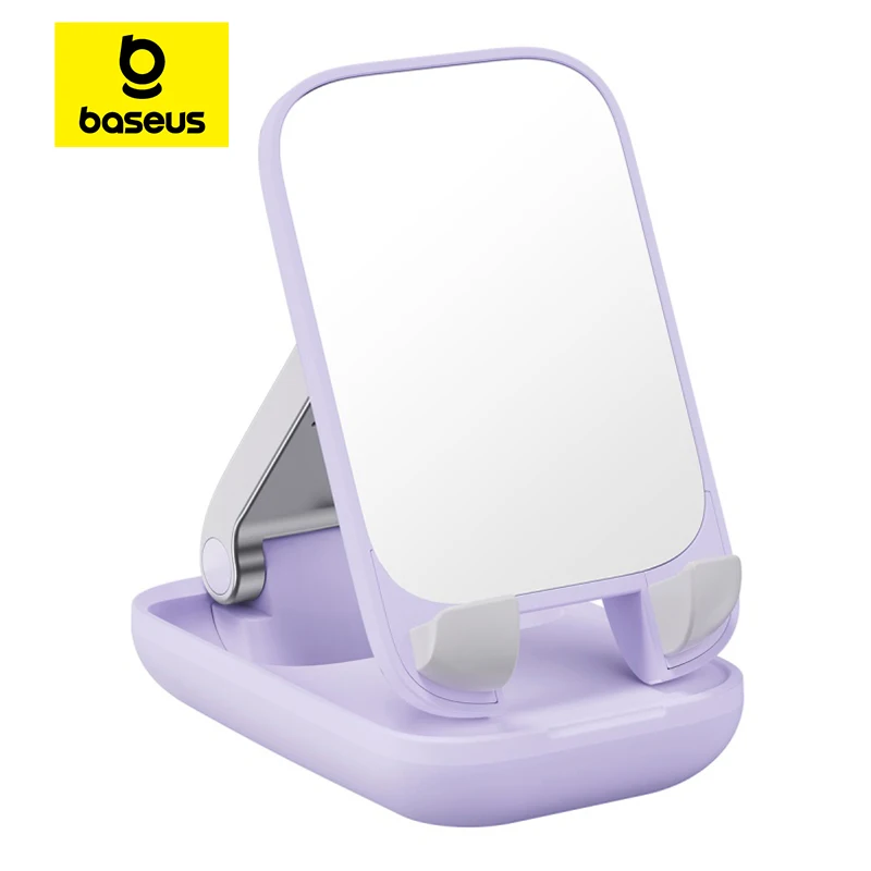 Baseus Phone Holder Stand Built-In Mirror Foldable Cell Phone Stand ...