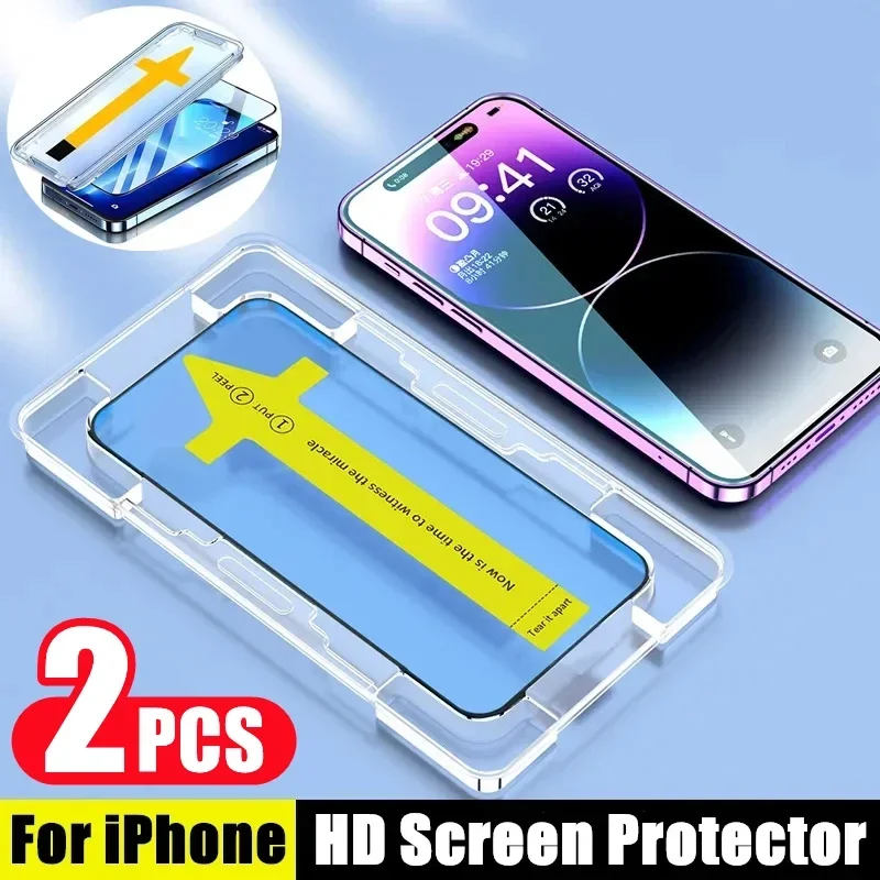 One-click-Installation-Full-Cover-Screen-Protector-for-iPhone-14-11-12 ...