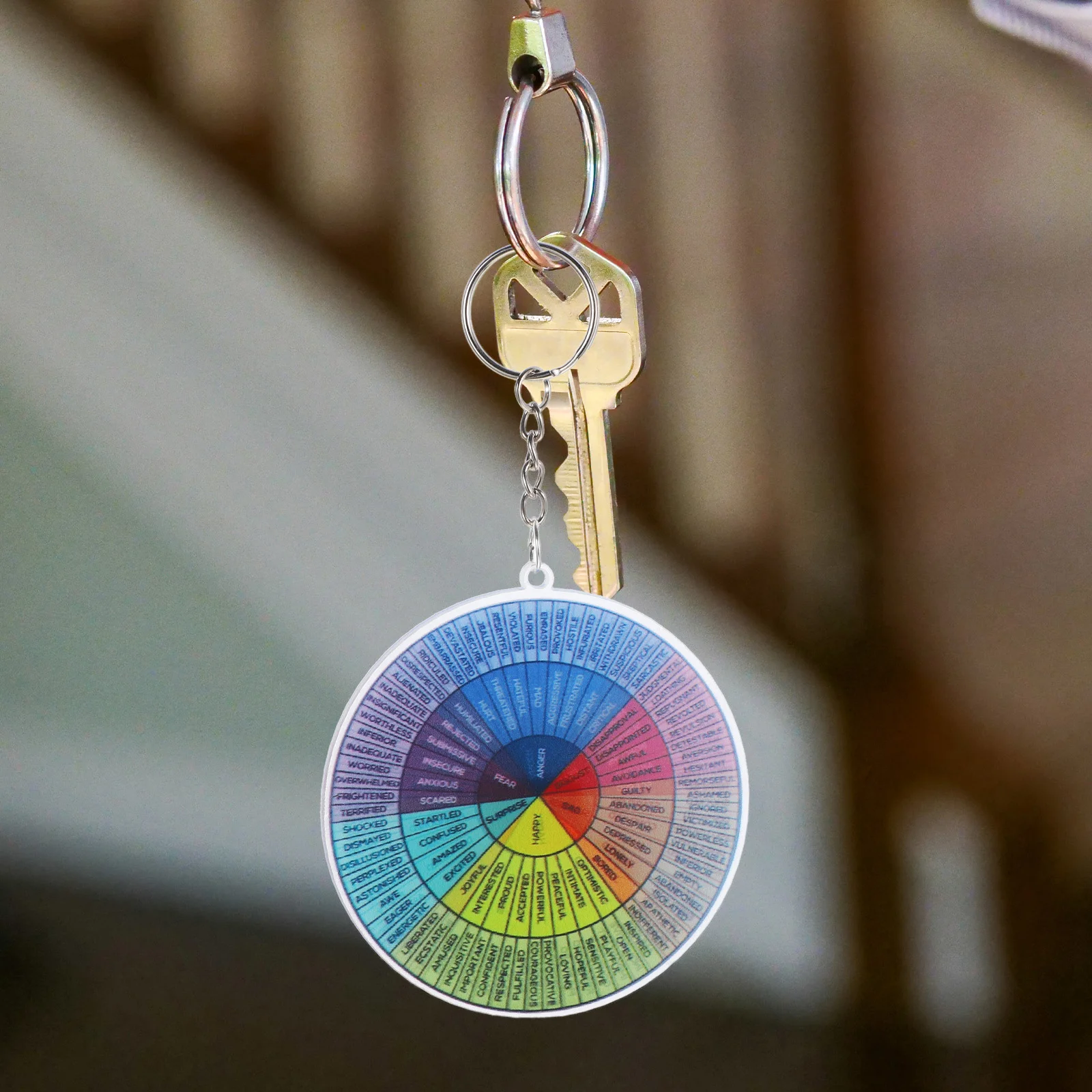 Psychological-Emotional-Key-Wheel-Keychain-Decor-Emotions-Metal-Craft ...
