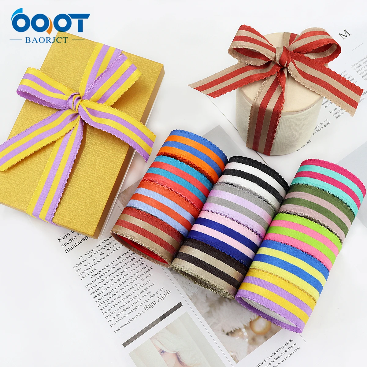 Double-Sided-Color-Stripe-Ribbons-Wedding-Party-Decoration-Materials ...