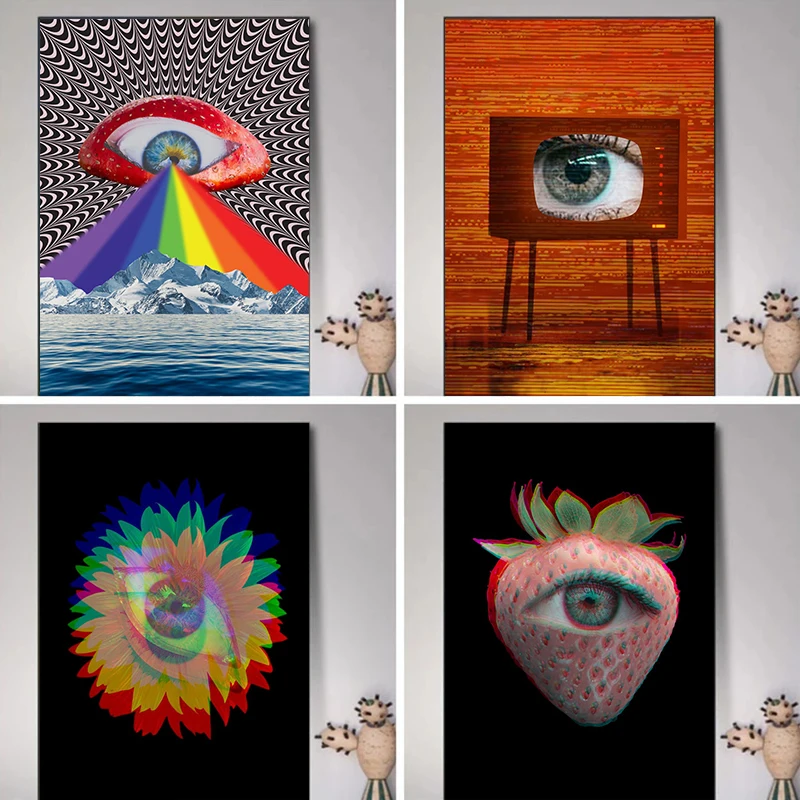 Weirdcore Dreamcore poster Eye Art Poster Fantasy Science Fiction ...