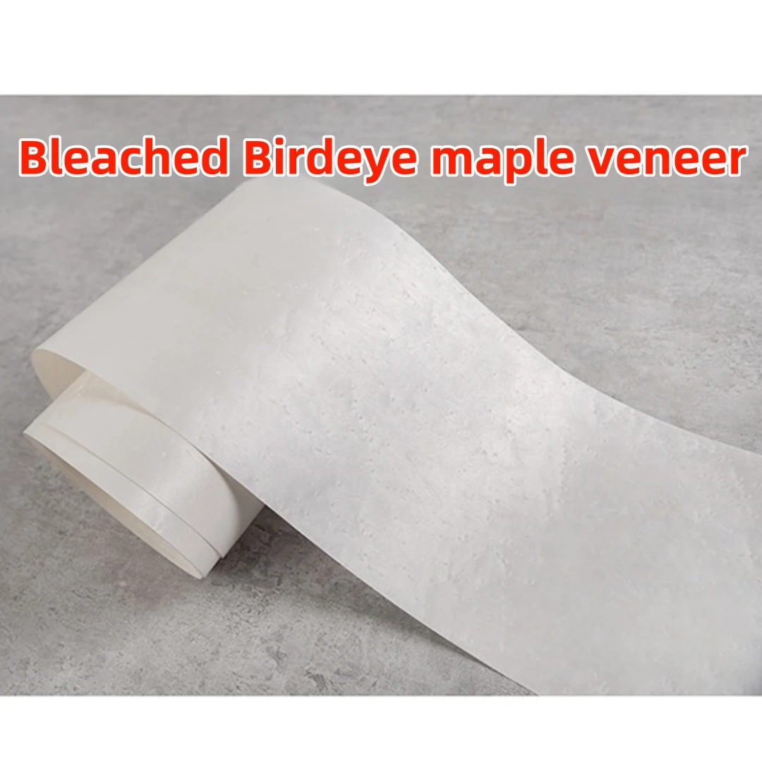 30x260cm Natural Bleached Birdseye Maple Wood Veneer for Guitar Piano ...