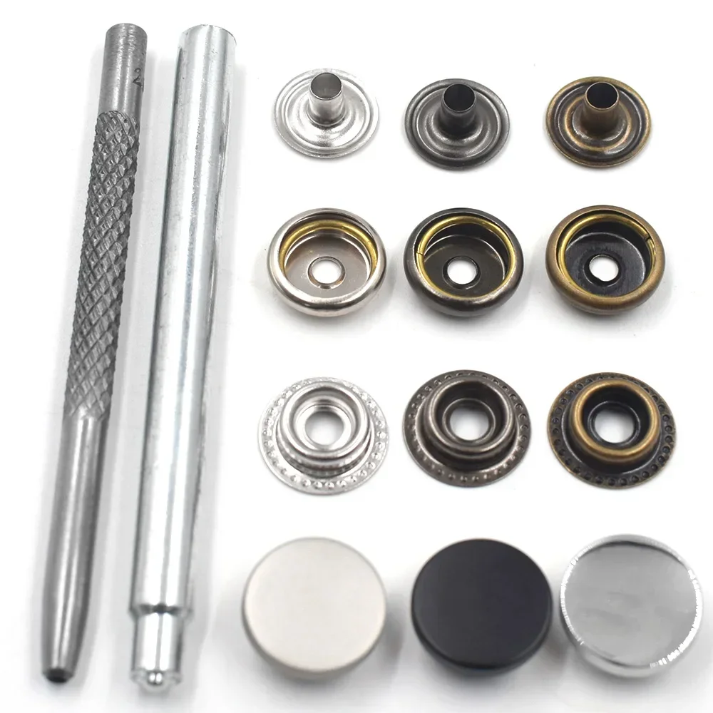 10sets-Snap-Cloth-Buttons-with-Fastener-Hammer-Hole-Puncher-Ring-Spring ...