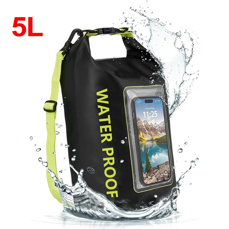 Waterproof-PVC-Bag-5L-Swimming-Diving-Rafting-Floating-Shoulder-Outdoor ...