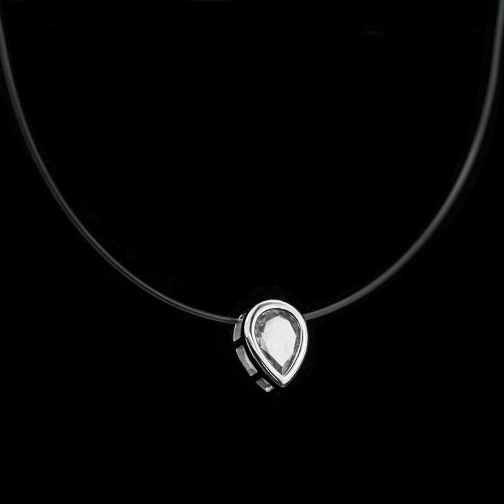 Female Transparent Fishing Line Necklace Silver Color Invisible Chain ...