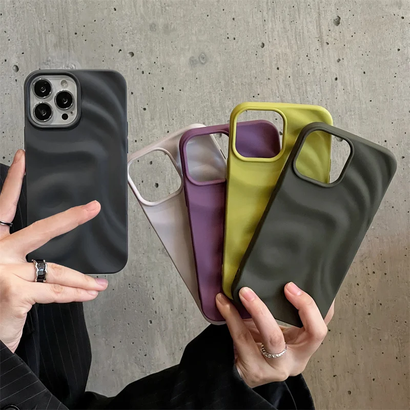 Fashion 3D Wave Pattern Phone Case For iPhone 14 11 12 13 Pro Max 14pro ...