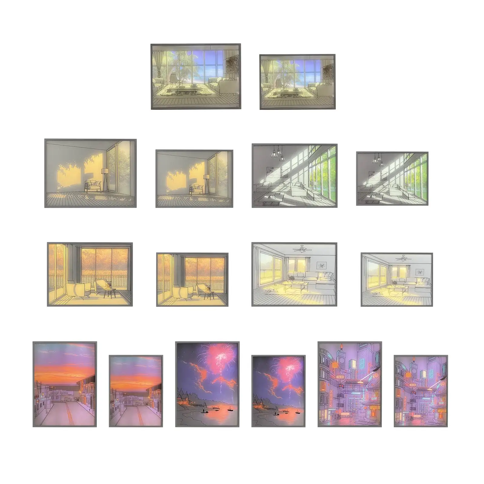 Night-Lights-Color-Changing-LED-Glowing-Photo-Frame-LED-Lighting ...