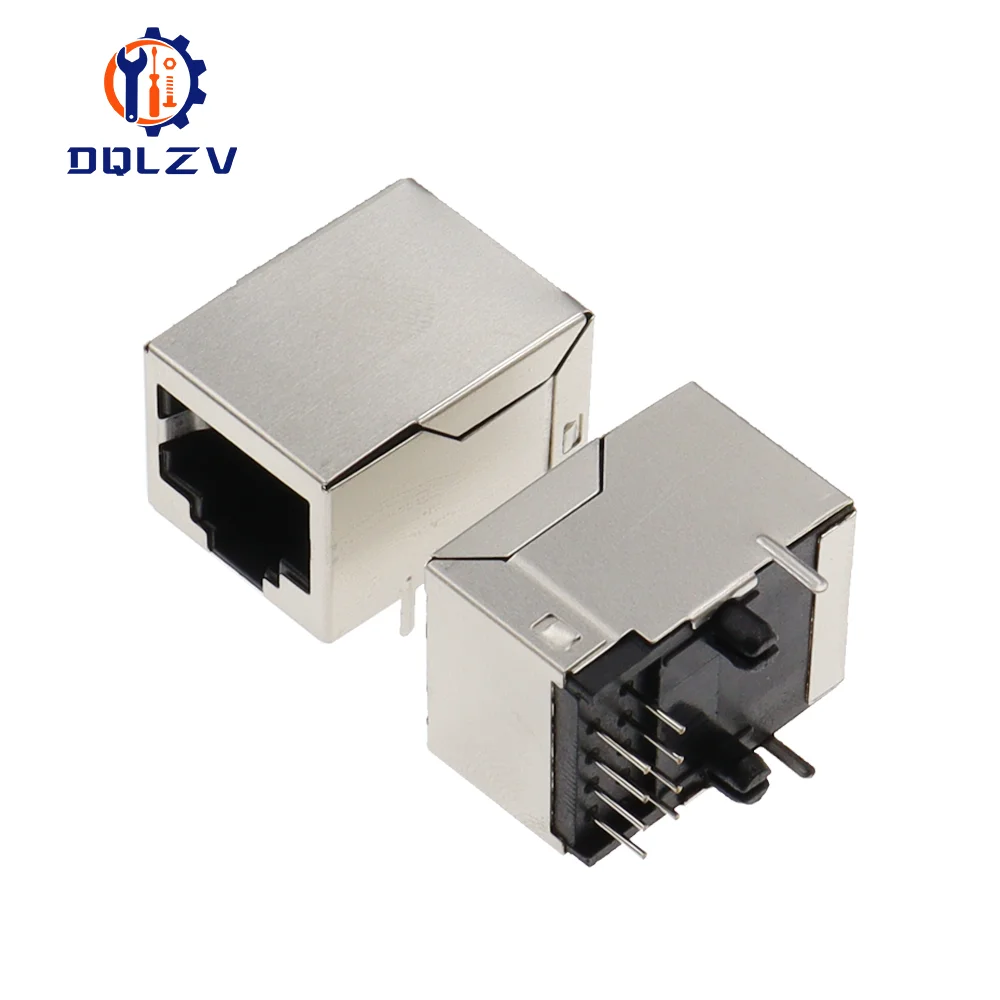 Shield RJ45 8P8C Jack Connector No LED 21MM PCB Mount Network Internet ...