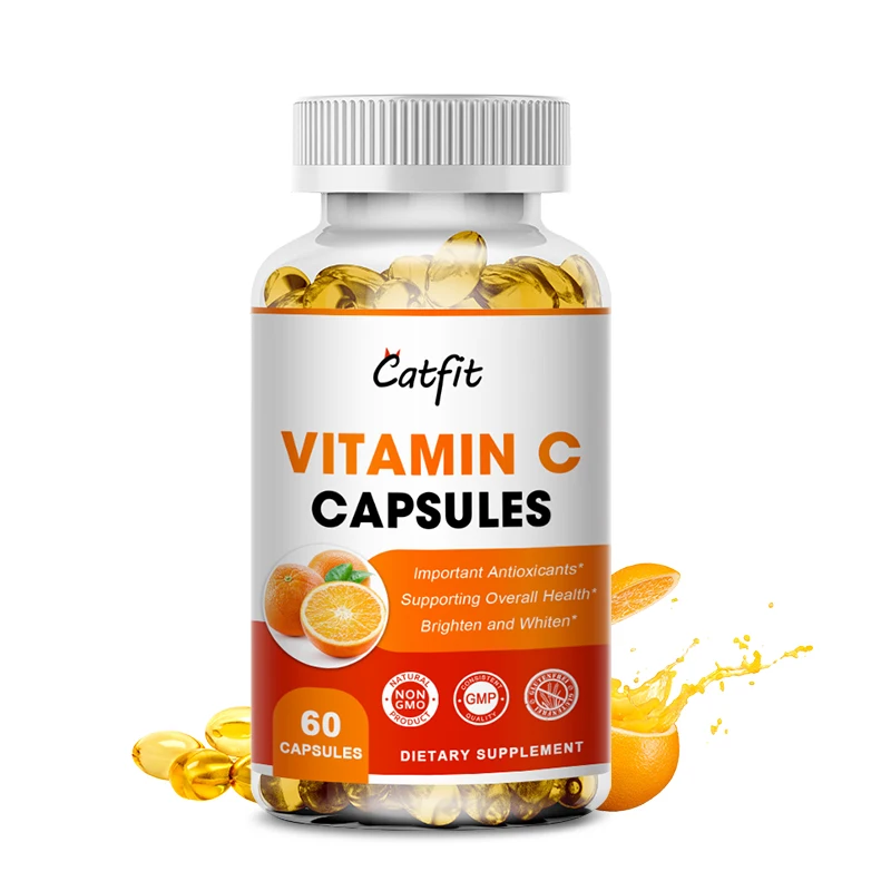 Catfit-Vitamin-C-Capsules-Immuny-System-Support-Skin-Cracking-Oral ...