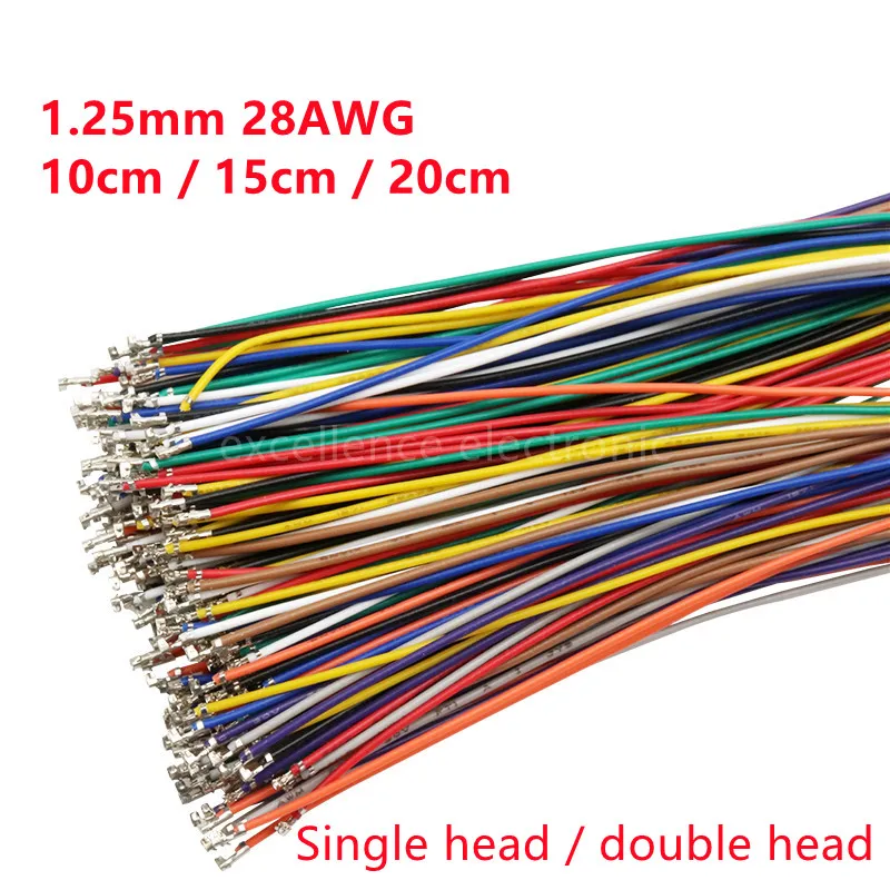 20PCS 1.25mm Terminal Wire 1571 28awg Single / Double Head Electronic ...