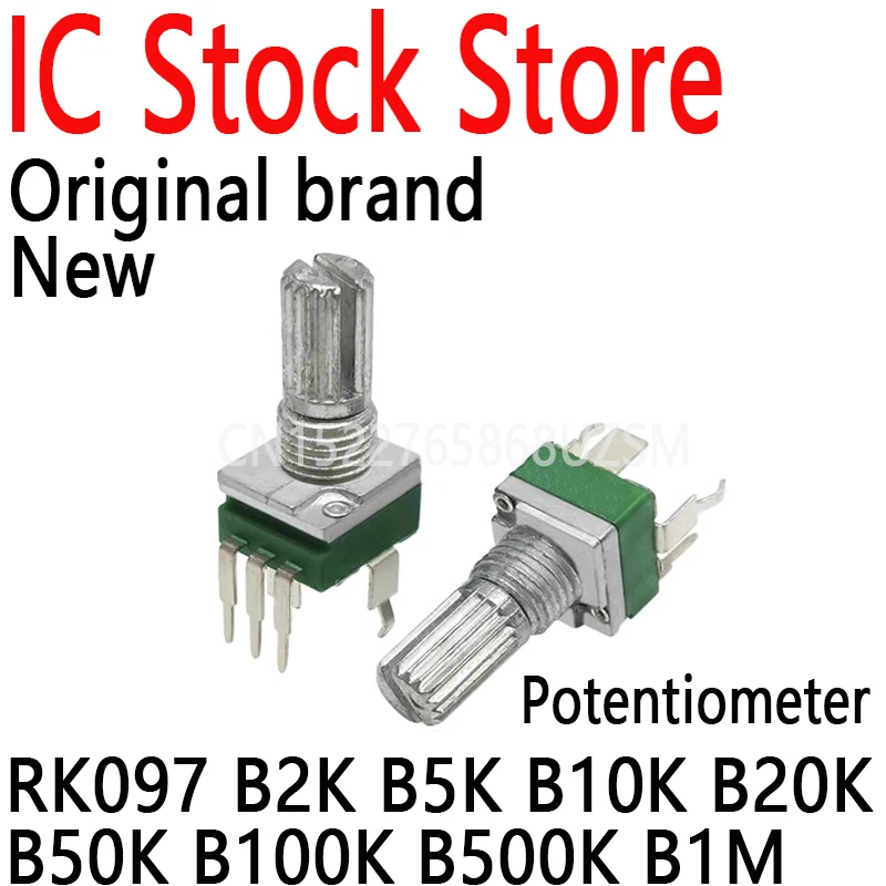 10PCS-RK097-Precision-Potentiometer-Sngle-Link-Shank-15-Gearless-3-pin ...