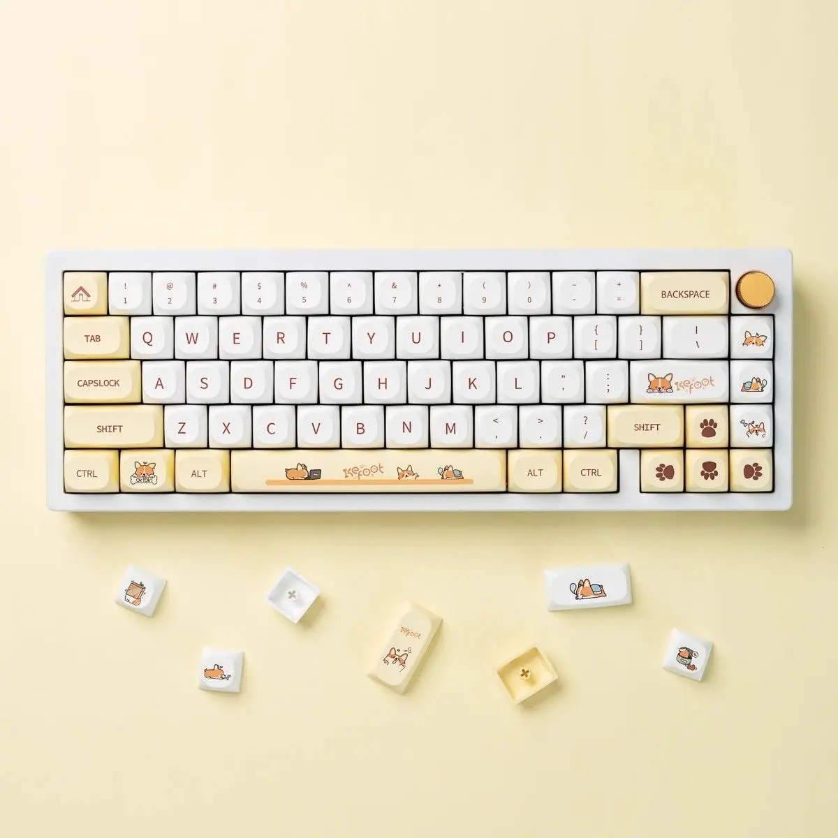 129-Keys-MA-Cartoon-Corgi-Keycap-Set-PBT-Five-sided-Sublimation-Key ...