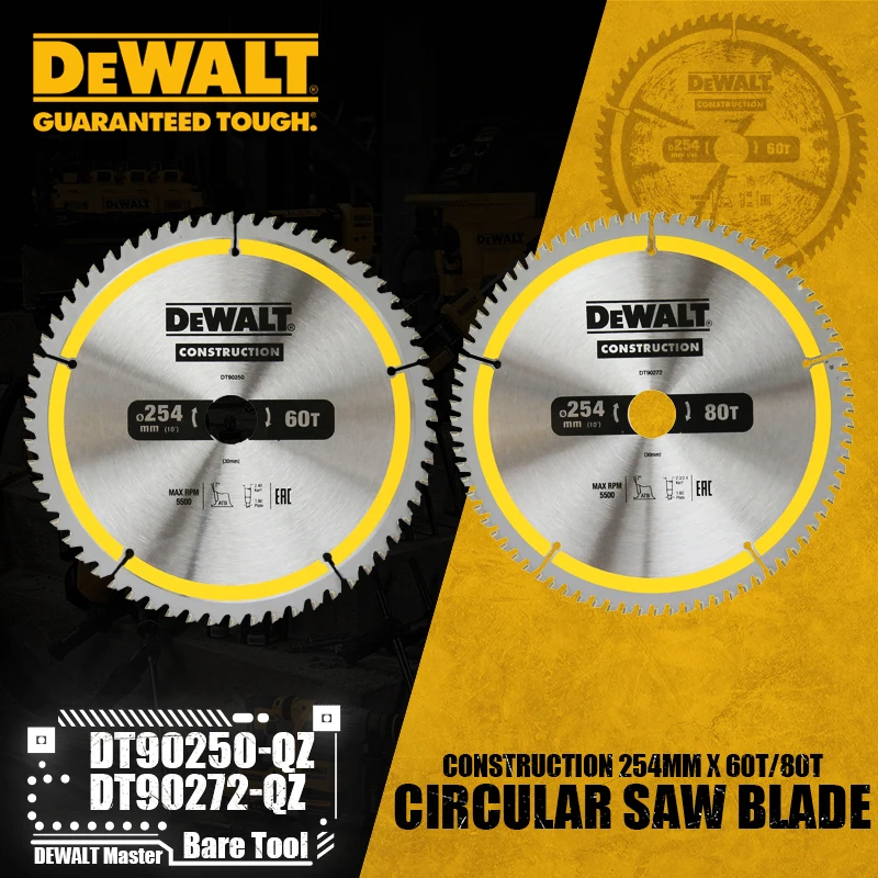DEWALT-DT90250-QZ-DT90272-QZ-254MM-60T-80T-Construction-Circular-Saw ...