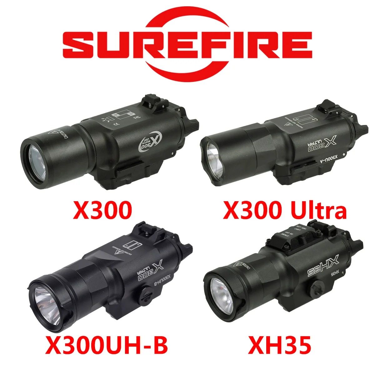 SureFire-Tactical-X300U-X300-Ultra-XH35-X300V-Metal-Pistol-Scout-Light-Airsoft-arma-Gun-Light ...