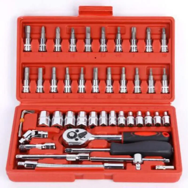 46-Piece-Kit-Car-Repair-Tool-Household-Portable-Car-Repair-Kit-Wrench ...