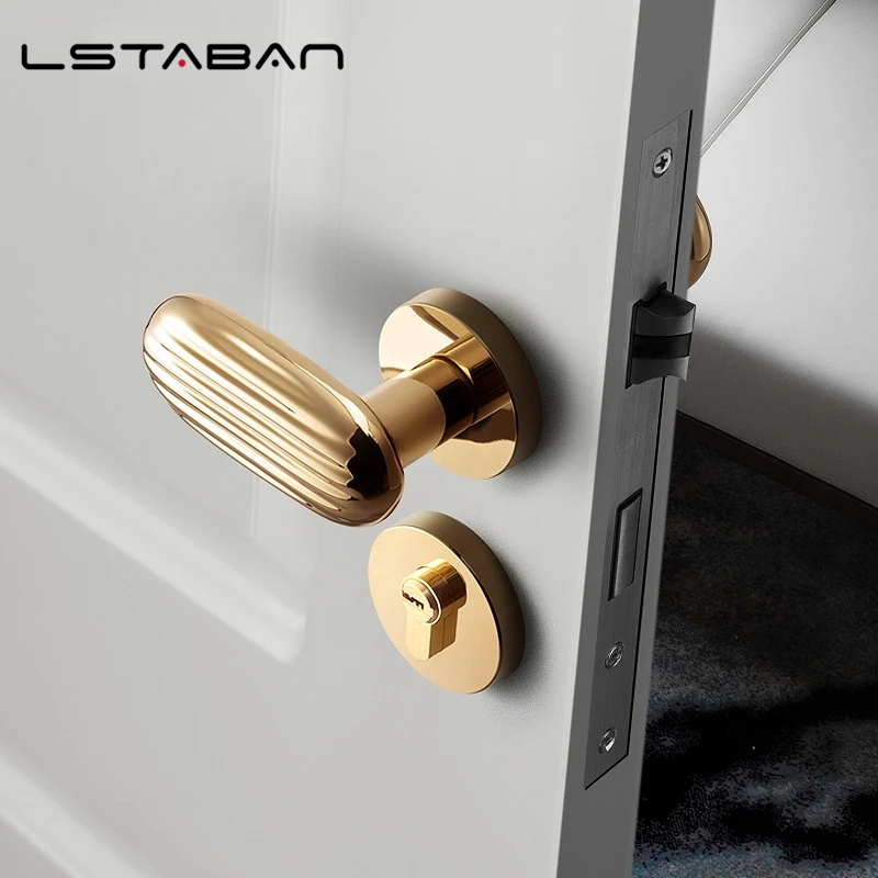 Golden-Antique-Split-Door-Lock-Home-Room-Door-Handle-For-Interior-Door ...